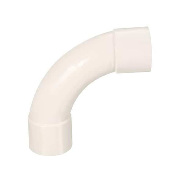 PVC Water Pipe Elbow Fitting 40mm ID 170mm Length Tube Adapter, White ...