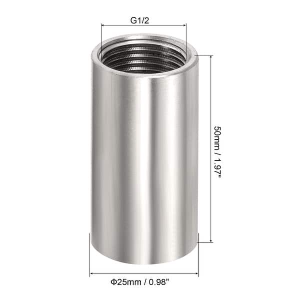 304 Stainless Steel G1/2 Female DN15 Straight Pipe Coupling Fitting - Silver - Bed Bath & Beyond ...