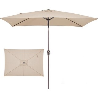 6.5x10 ft Rectangular Patio Umbrellas,Beige - Bed Bath & Beyond - 40202234