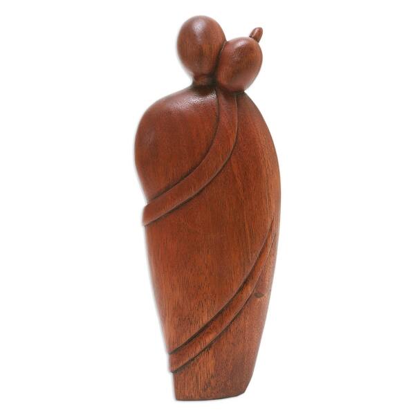 Novica Handmade Hug Therapy Wood Sculpture - Bed Bath & Beyond - 37766744