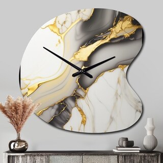 Abstract Geode Marble White And Gold II - Abstract Marble Large Wall ...
