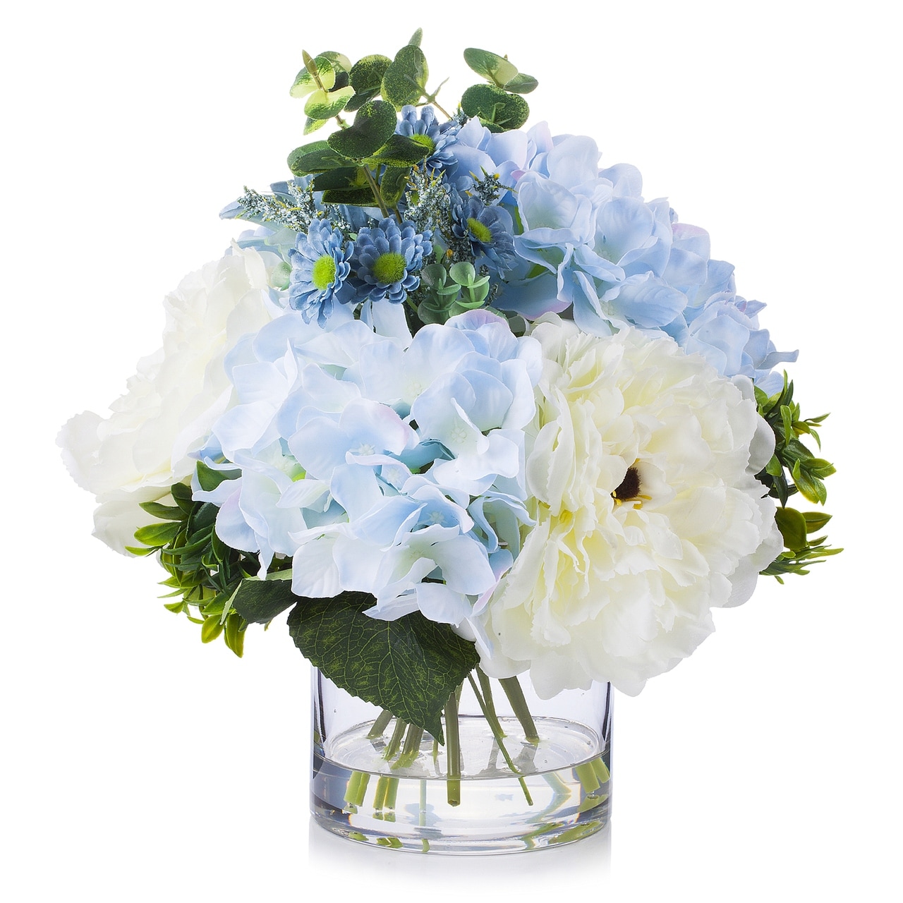 Blue Hydrangea And Peony Bouquet