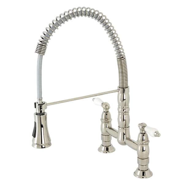Kingston Brass Heritage 1.8 GPM Widespread Bridge Pull Down Kitchen - Bed Bath & Beyond - 34770786