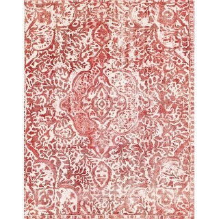 Ahgly Company Machine Washable Abstract Tomato Red Area Rugs - Bed Bath ...