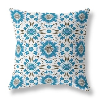 Blue And Brown Batik Bliss Indoor/Outdoor Throw Pillow - Bed Bath ...