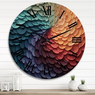 Designart "Opt Art Harmonious Spectrum III" Modern Oversized Wood Wall ...