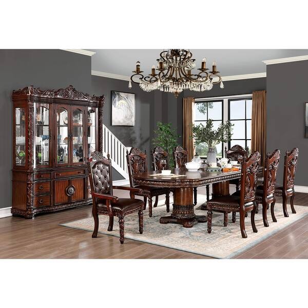 Furniture of America Abeena Traditional Cherry 120-inch Expandable ...