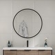 Modern 32 inch Round Aluminum Framed Circular Mirror in Black - 32x32 ...