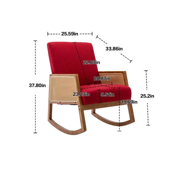 Solid Wood Base Frame Rocker Chair Comfortable Armchair Living Room ...