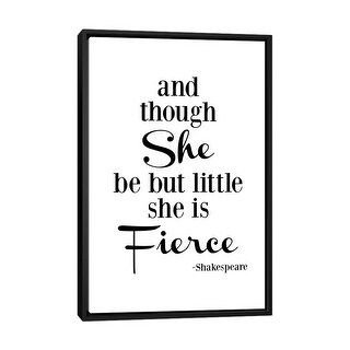 iCanvas "She Is Fierce - Shakespeare" by Willow & Olive Framed - Bed ...