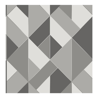 Brewster Delano Grey Structured Geo Wallpaper - 20.5 x 396 x 0.025 ...