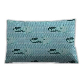 Ahgly Company Patterned Indoor-Outdoor Tron Blue Lumbar Throw Pillow ...