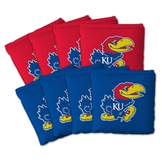 Kansas Jayhawks NCAA Dual Sided Pro Stop & Slide Cornhole Bags - Bed ...