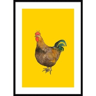 Cockerel by Sarah Thompsonengels Wood Framed Wall Art Print - Bed Bath ...