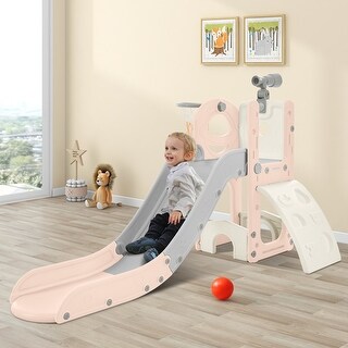Kids Slide Playset Structure 5 in 1, Freestanding Spaceship Set with ...