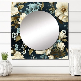 Designart "Victorian Elegance White Paisley Pattern" Modern Wall Mirror ...