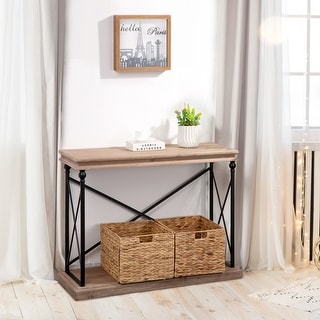 Glitzhome 42"L Oversized French Vintage Antiqued finish Console Table ...