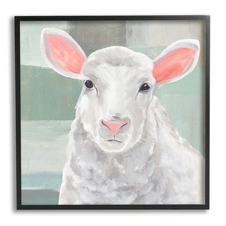 Stupell Happy Lamb Portrait Framed Giclee Art Design by Annie Warren ...
