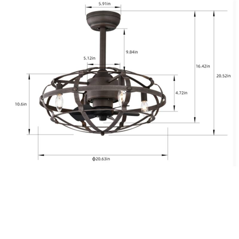Industrial Ceiling Fan Light with Remote Control - Overstock - 38403492