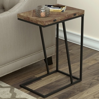 Contemporary Modern Design Rustic Accent Snack Table with Extendable ...