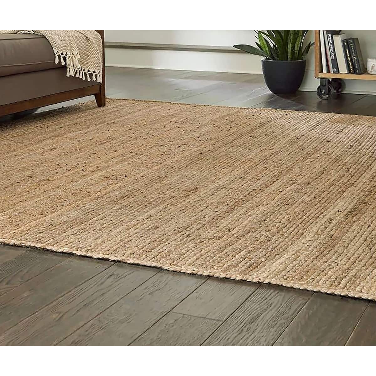 5x8 Feet Jute Natural Beige Hand-Woven Handmade Braided Area Rug - 5' x ...