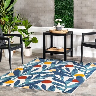 Brooklyn Rug Co Jenny Floral Indoor/Outdoor Area Rug - Bed Bath ...
