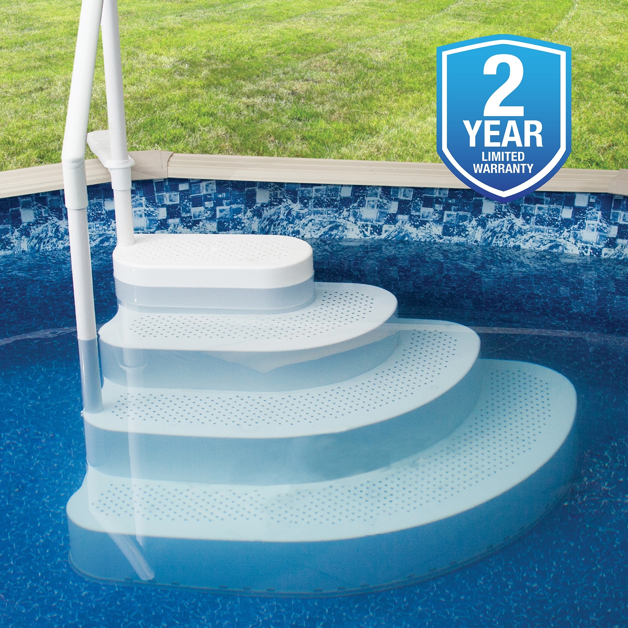 Blue Wave Wedding Cake Above Ground Pool Step with Liner Pad White On Sale Bed Bath Beyond 11606731