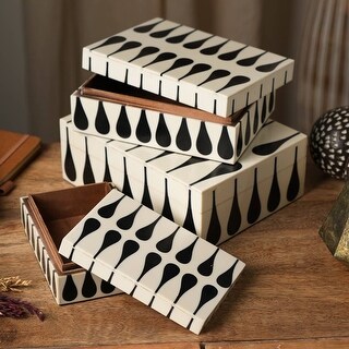 Expobazaar Modern Texture Decorative Box Set - Handcrafted Black ...