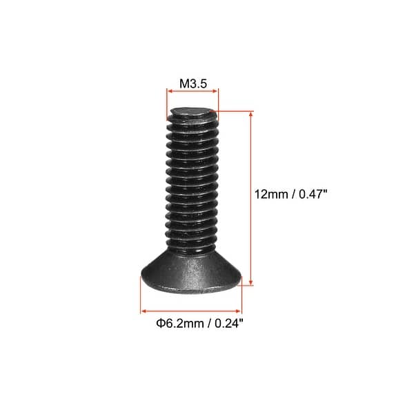 M3.5 x 16mm Phillips Flat Head Screws Carbon Steel Machine Screws Black 200pcs - Bed Bath ...