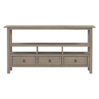 Rustic Solid Console Table Double-Storey Tabletop - 57.8" - Bed Bath ...
