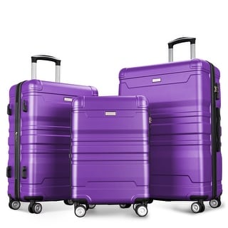 3 Piece Hardshell Luggage Sets Hard Shell Expandable Spinner Luggage ...