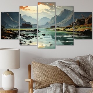 Designart "Vietnam Mountain Symphony Landscape II" Vietnam Multipanel ...