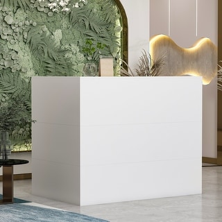 Working Reception Desk L Shaped Front Counter Reception Table Counter ...