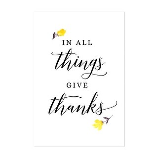 In All Things Give Thanks Typography Holiday Art Print/Poster - Bed ...