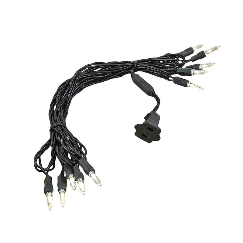 10 Light T5 LED Christmas Mini Light Set, Warm White, White Wire, 11 ...