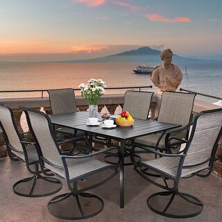 63 Patio Metal Steel Classic Rectangular Dining Table for Garden ...