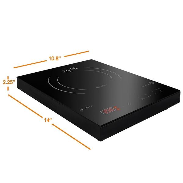 Compact Sleek 1400W Induction Countertop Burner with LED Touchscreen ...