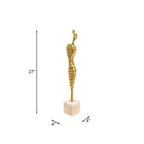 27" Metal Female Mummy Sculpture Modern Eclectic Gold Aluminum Mummy ...