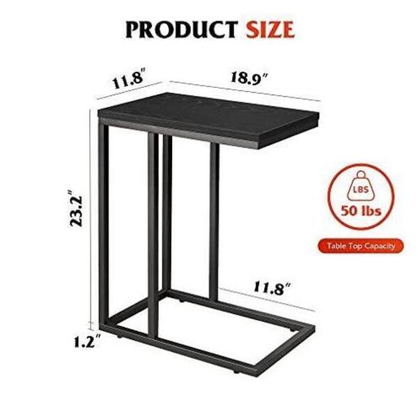 Snack Side Table C Shaped Table for Sofa Couch and Bed - Bed Bath ...
