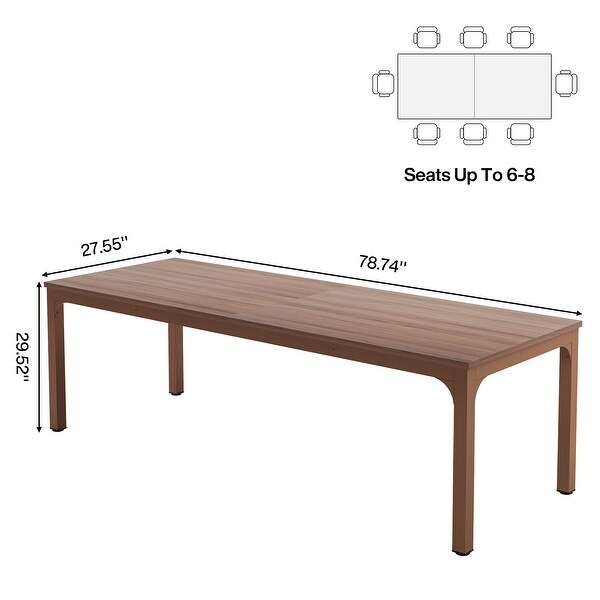 Dining Table for 6 8 Person 78 inch Long Rectangular Kitchen Dining Table