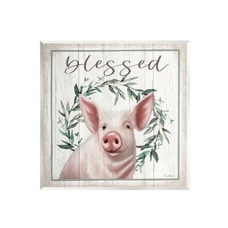 Stupell Blessed Farmhouse Pig Wall Plaque Art Design by Elizabeth ...