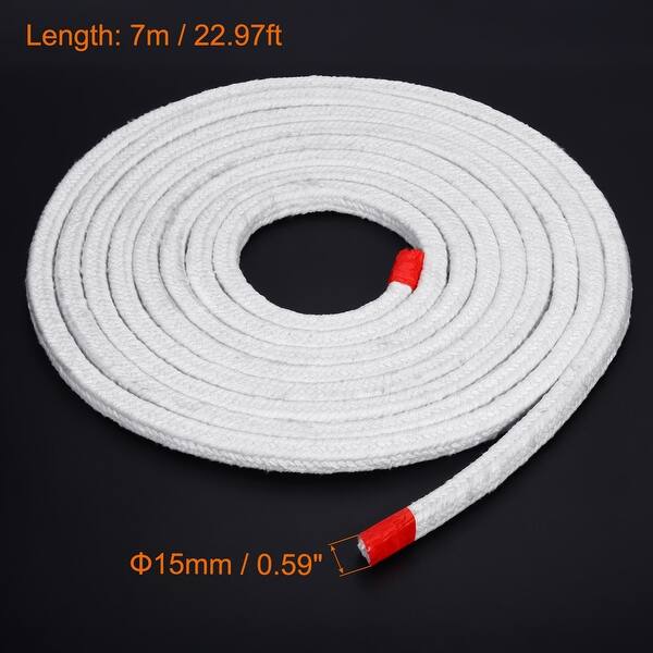 22.97ft x 0.59 inch Ceramic Fiber Rope Square Braided Rope Gasket Seal ...
