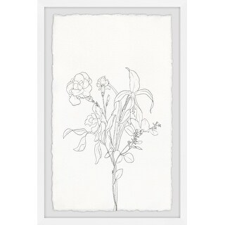 'Flower Outline' Framed Painting Print - Bed Bath & Beyond - 36081437