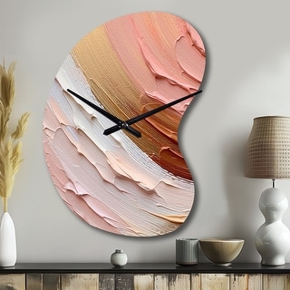 Peach and Gold Spiral Radiance - Abstract Spirals Wall Clocks in ...