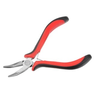 Mini Bent Nose Pliers 4.5" Toothed Curved Precision Plier with Handle ...