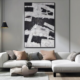 Sagebrook Home Modern Neutral 61X41 Framed Abstract Canvas, Black/Gold ...