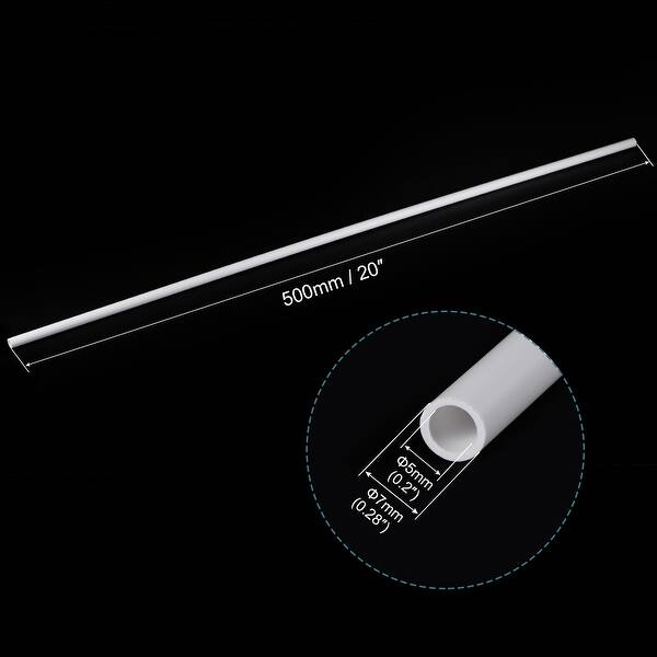 PVC Pipe Round Rigid Plastic Tube 5mm ID 7mm OD 500mm White - Bed Bath ...
