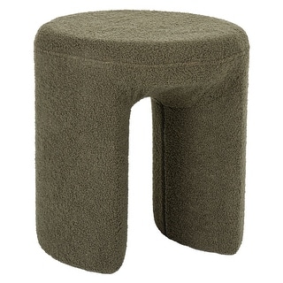 Upholstered Boucle Horseshoe Ottoman Stool Foot Rest Seat Living Room ...