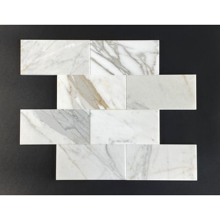 Calacatta Gold 3 x 6 Subway Wall and Floor Tiles - Case (8 Square Feet ...