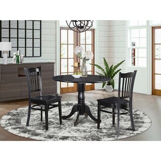 Round Dinette Set - 4 Chairs - Kitchen Dining Table Set - Rubber Wood ...